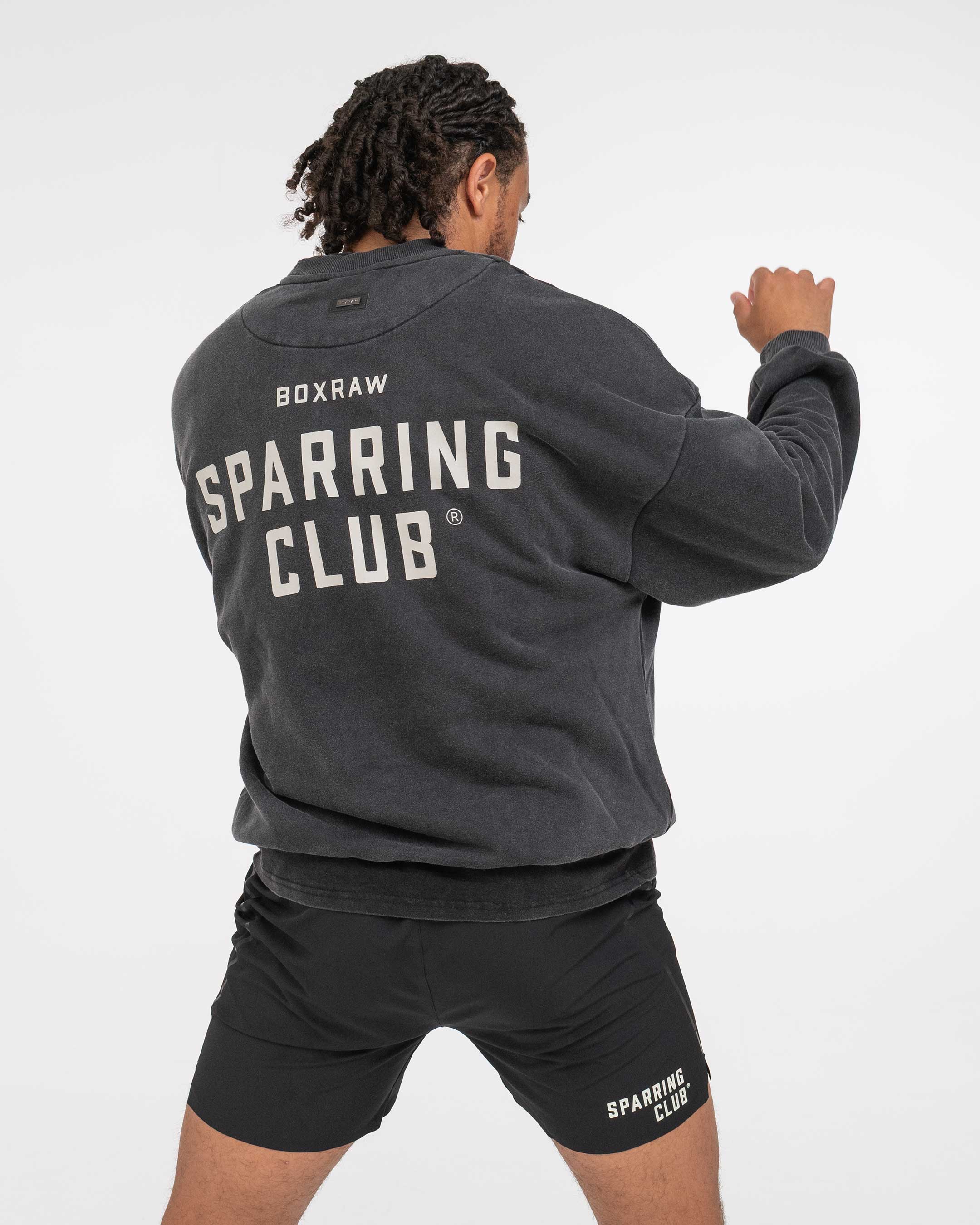 Sparring Club Oversized Sweatshirt - Washed Black | BOXRAW