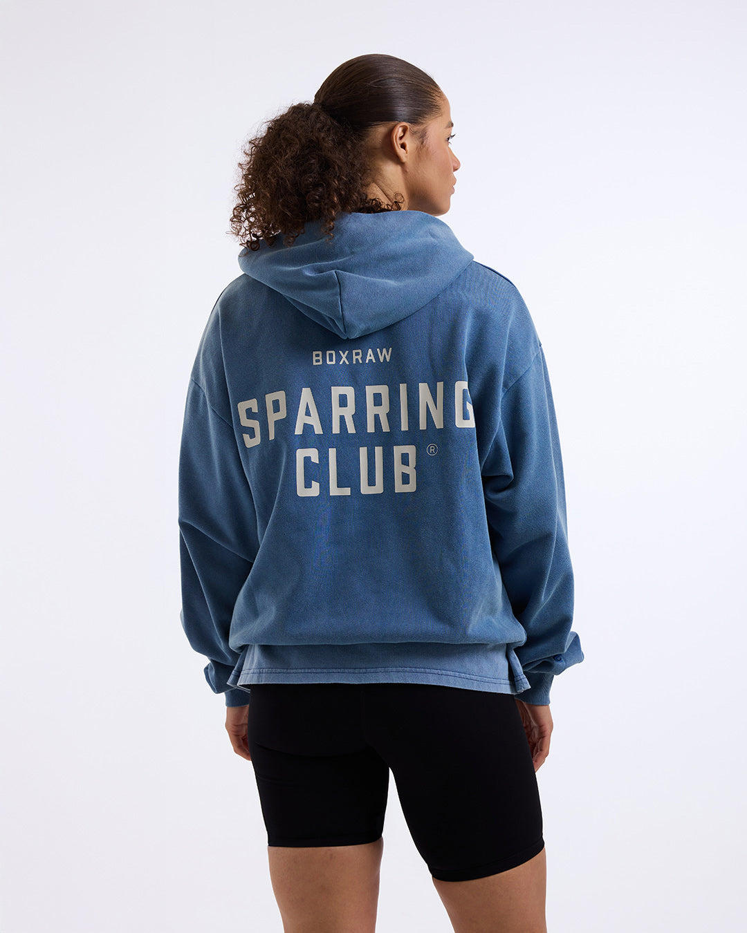 Women's Sparring Club Oversized Hoodie - Washed Baby Blue | BOXRAW