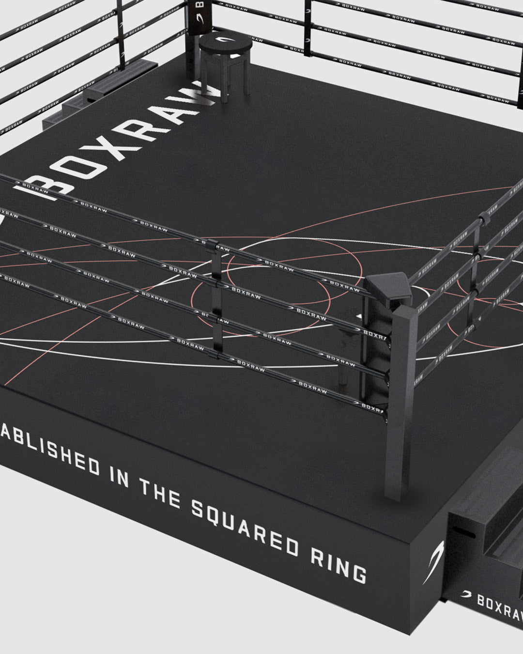 BOXRAW 36" Competition Boxing Ring - Black/Golden Ratio | BOXRAW