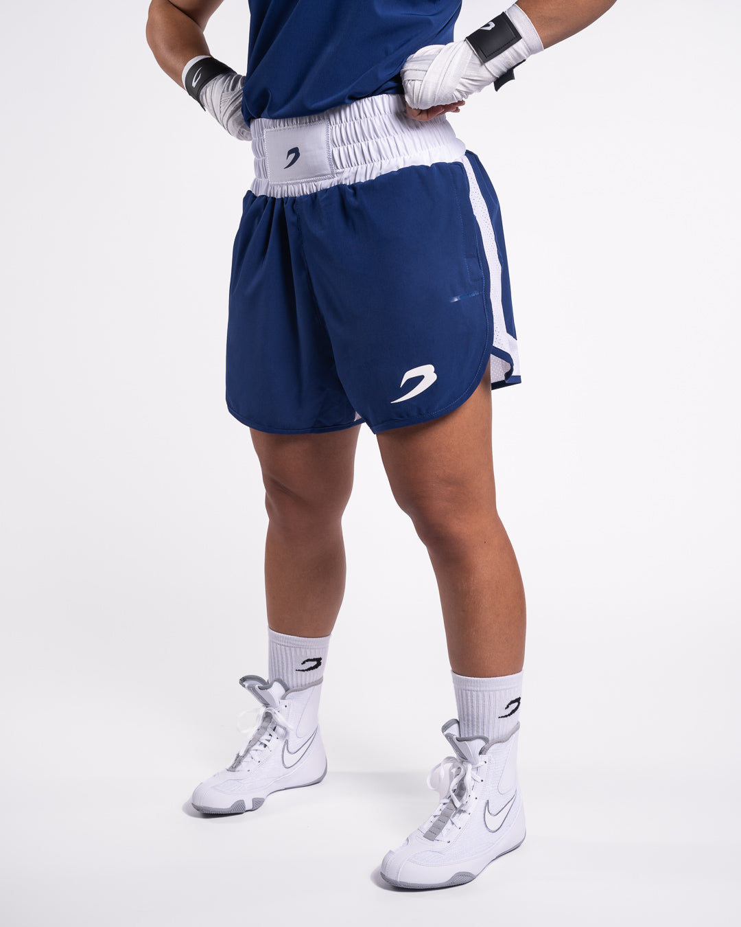 Stevenson Shorts 2.0 - Blue/White | Women's Amateur Boxing Shorts | BOXRAW